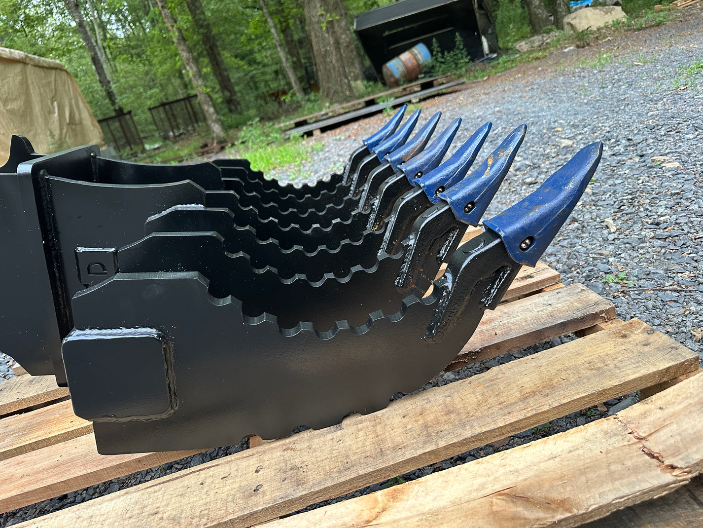 Excavator Land Clearing Rake - 3/4" Tines With Replaceable Teeth (4-10 ...