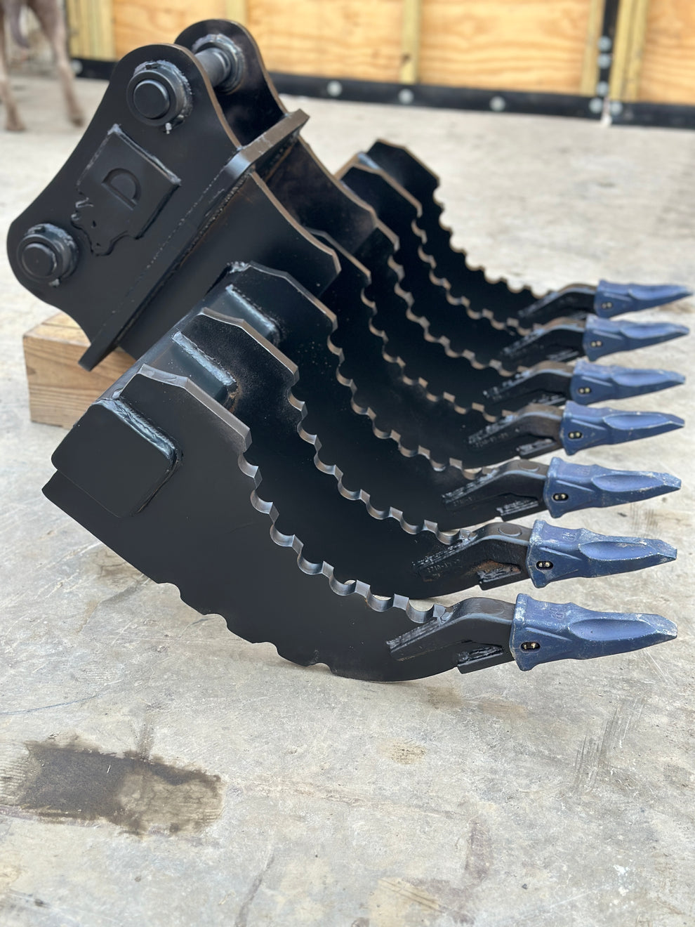 Excavator Land Clearing Rake - 3/4" Tines With Replaceable Teeth (4-10 ...